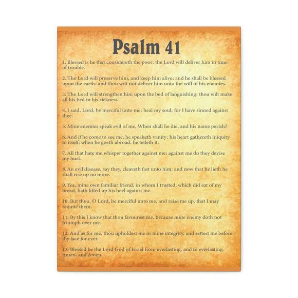 Express Your Love Gifts | Art | Scripture Sign Psalm 4 Chapter Gold Bible Canvas Christian Wall ...